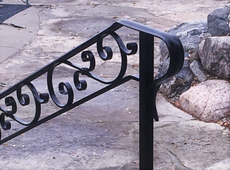 Wrought Iron Handrail at Pool - Great Lakes Metal Fabrication
