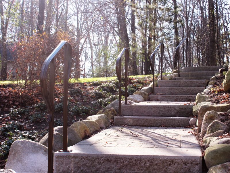 Oversize Handrails for Landscaping Steps - Great Lakes Metal Fabrication