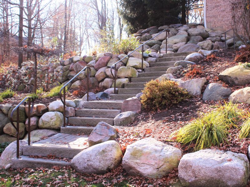 Oversize Handrails for Landscaping Steps - Great Lakes Metal Fabrication