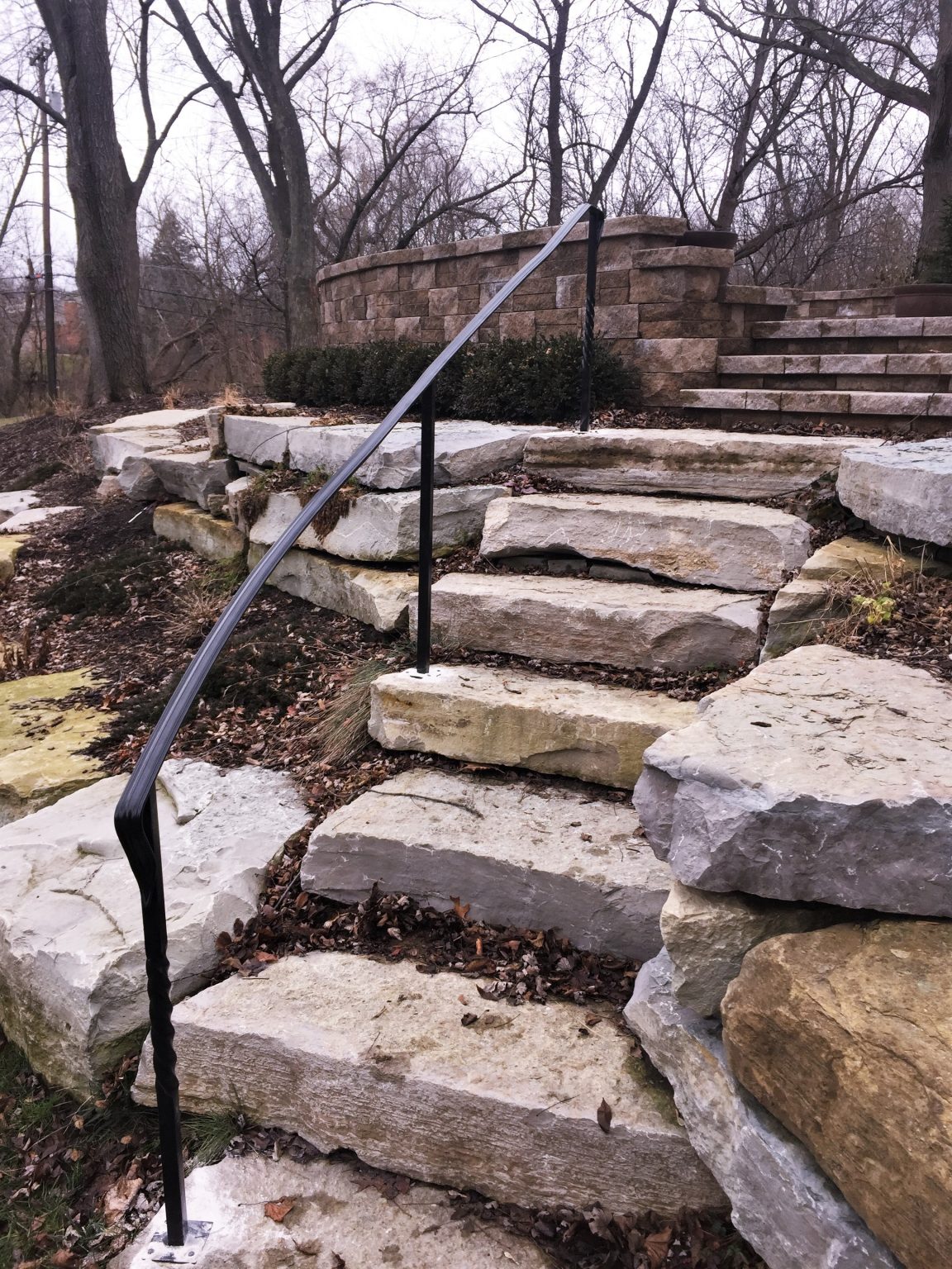 Elegant Curved Outdoor Metal Hand Railings for Stairs