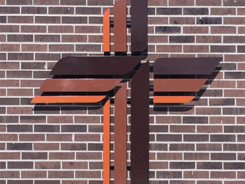 Steel Cross Wall Sculpture LCMS - Great Lakes Metal Fabrication