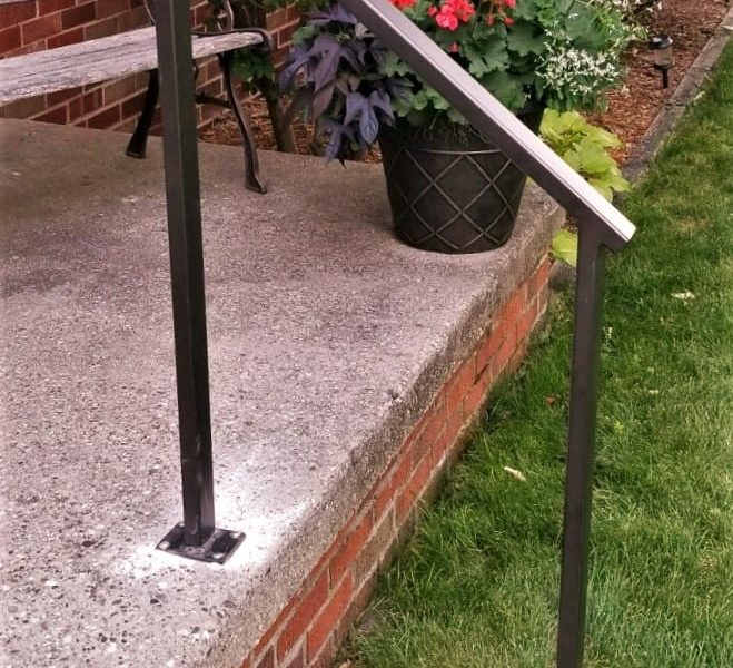 Simple Bronze Porch Step Rail - Great Lakes Metal Fabrication