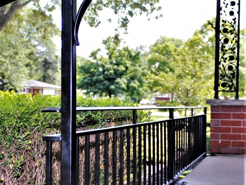 Knee Rail and Handrail at Porch Step - Great Lakes Metal Fabrication