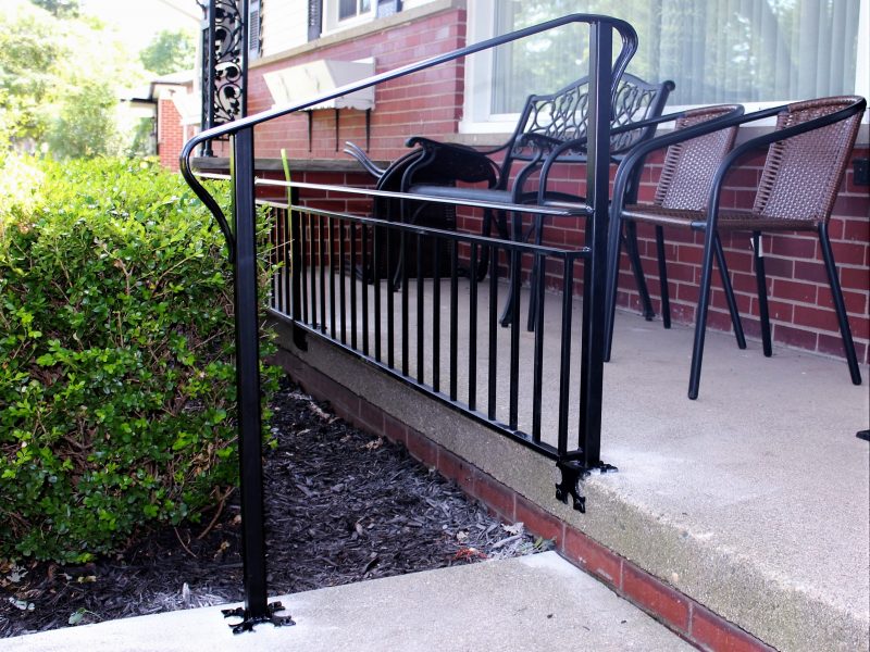 Knee Rail and Handrail at Porch Step - Great Lakes Metal Fabrication