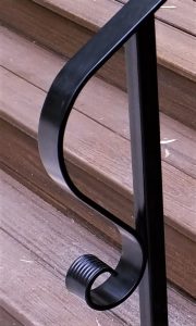 Decorative Steel Handrail at Wood Porch - Great Lakes Metal Fabrication
