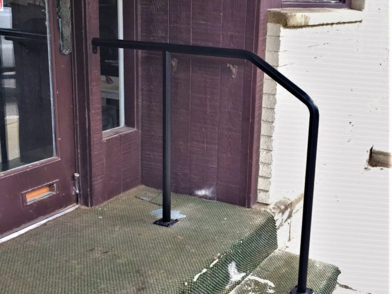 Pipe Handrails for Storefront - Great Lakes Metal Fabrication