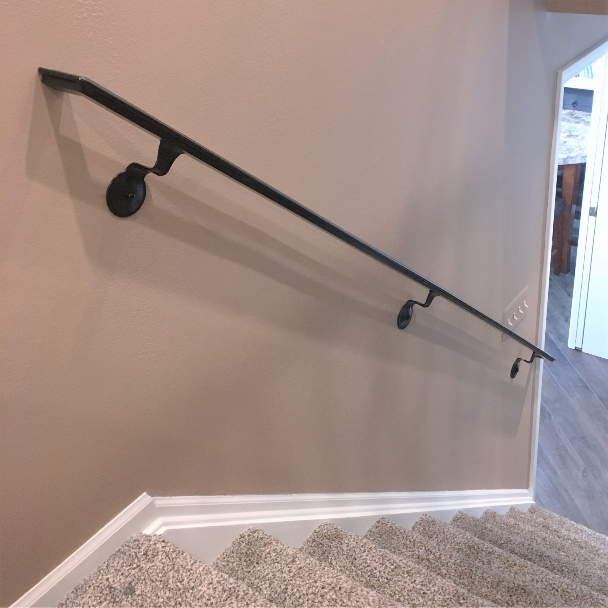 Basic Wrought Iron Wall-Mounted Handrail - Great Lakes Metal Fabrication
