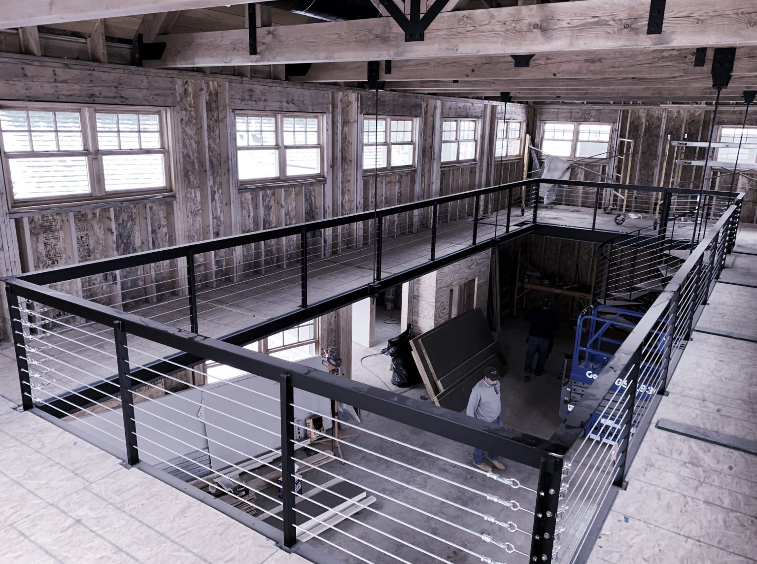 Catwalk Cable Railing and Spiral Stair - Great Lakes Metal Fabrication