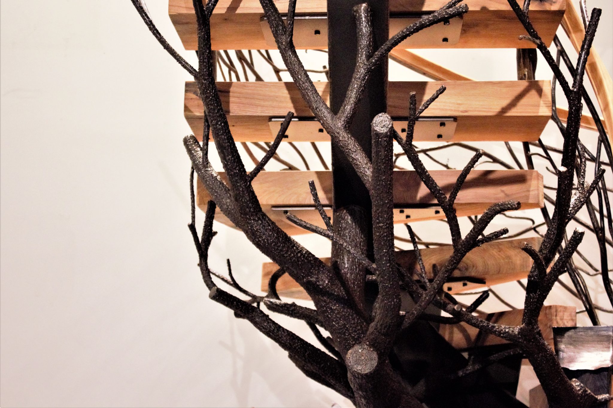 "Tree Stair" Floating Curved Staircase - Great Lakes Metal Fabrication