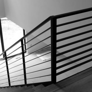 Luxury Horizontal Metal Railing for Stairs - Great Lakes Metal Fabrication