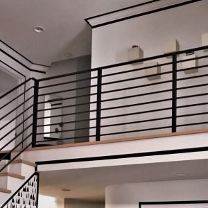 Horizontal Flat Bar Railing for Black and White Interior - Great Lakes ...