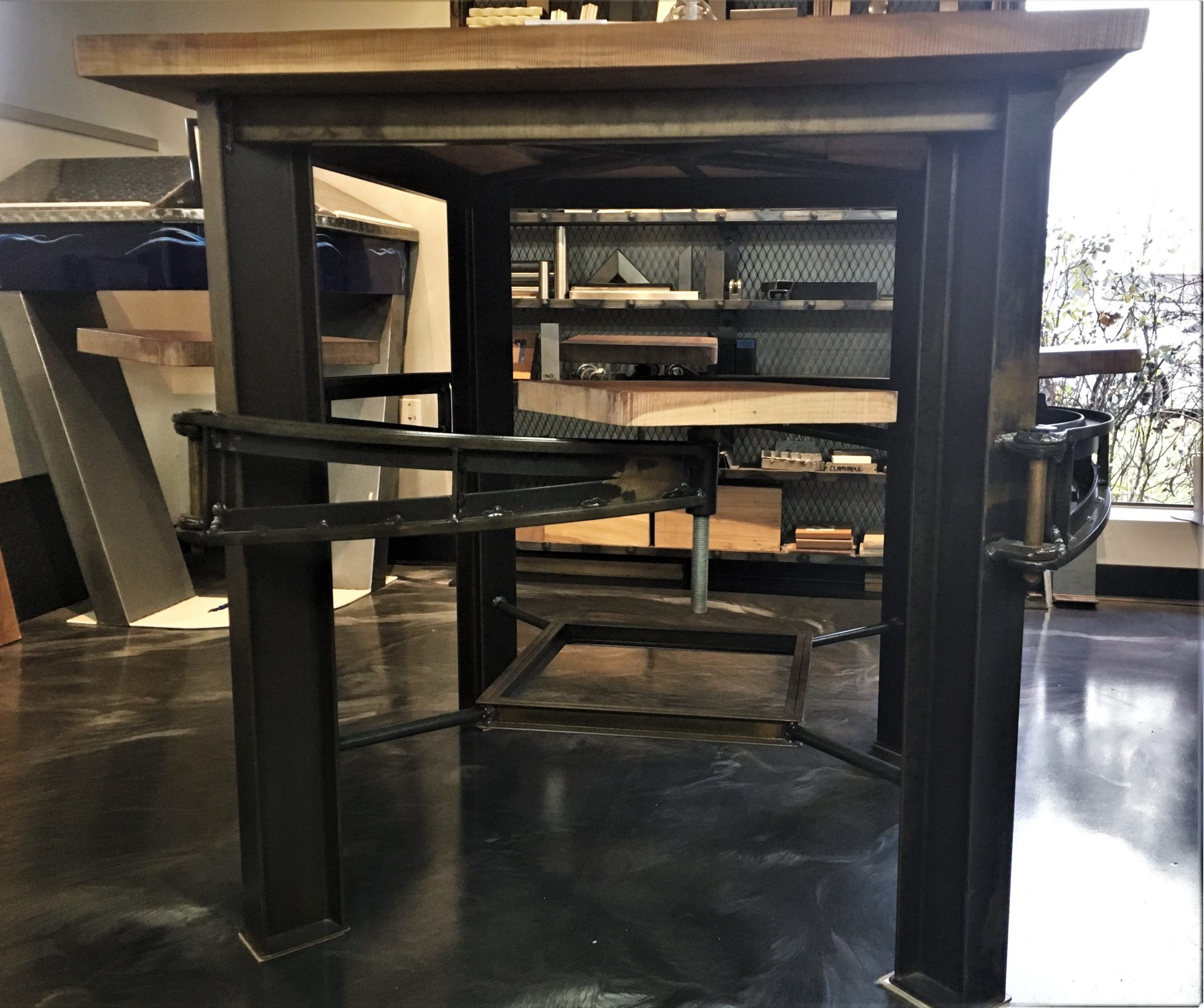 Rustic Industrial Bar Height Table - Great Lakes Metal Fabrication