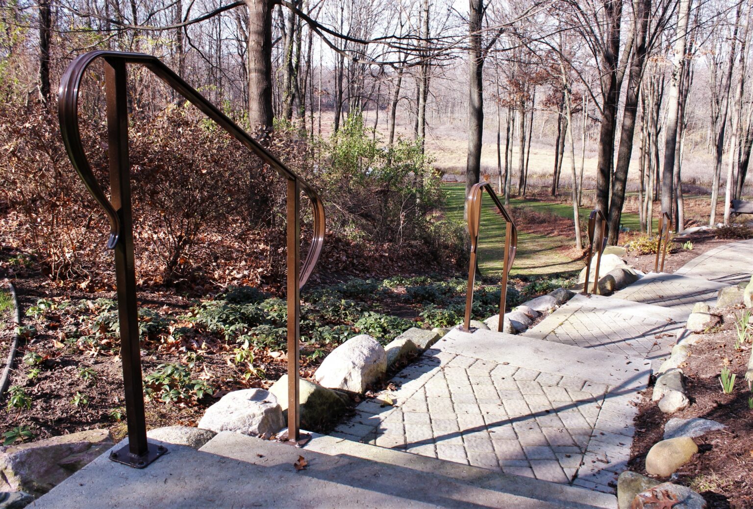 Oversize Handrails for Landscaping Steps - Great Lakes Metal Fabrication