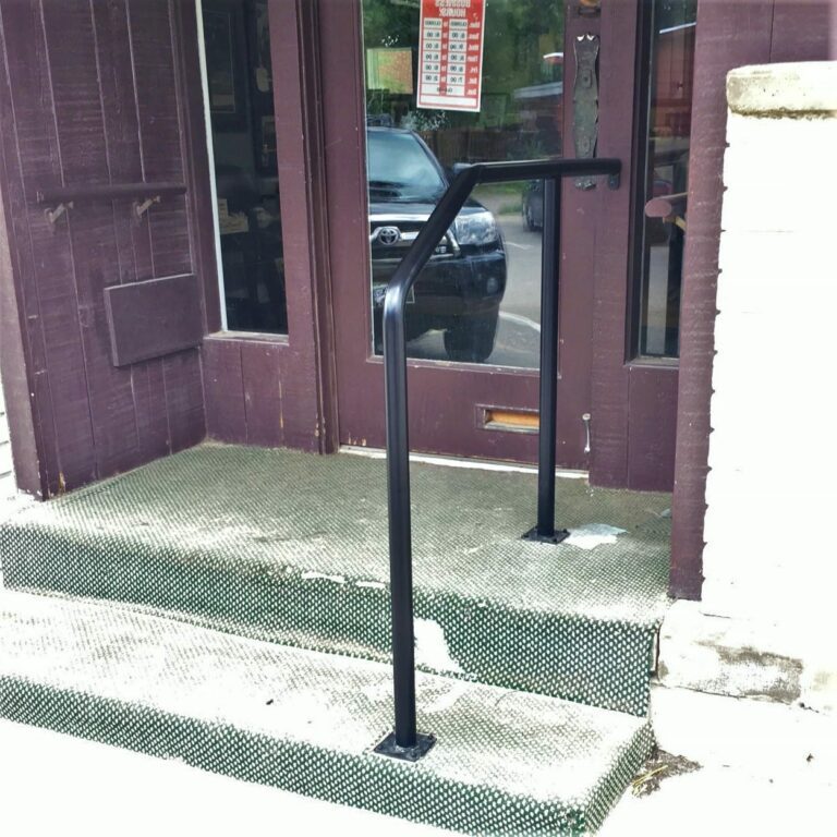 Storefront Pipe Handrails | Durable Metal Railing Design