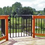 Custom Pool Safety Gate at Deck and Spiral Stair