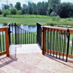 Custom Pool Safety Gate at Deck and Spiral Stair