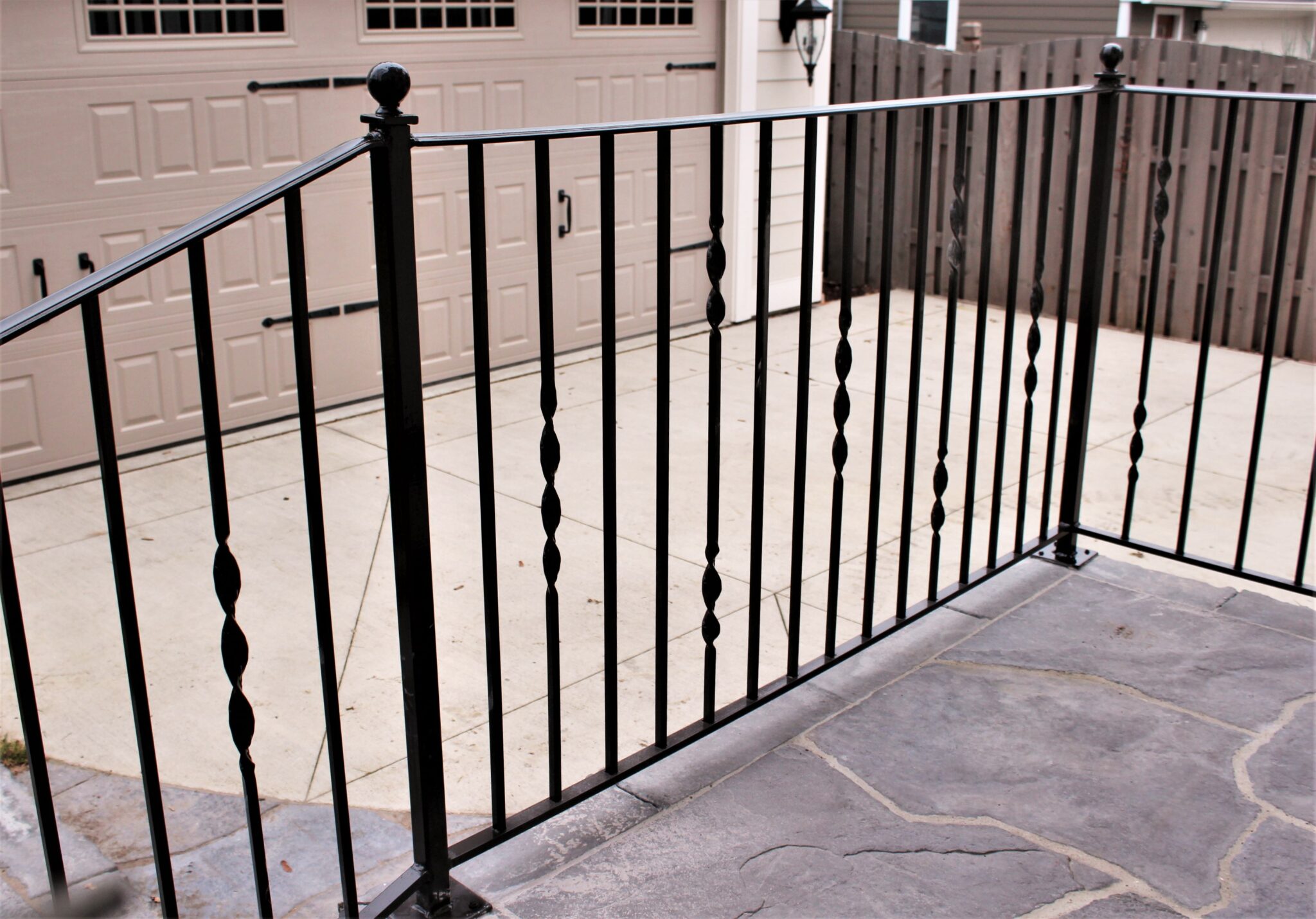 Ribbon Twist Metal Porch Rail - Great Lakes Metal Fabrication