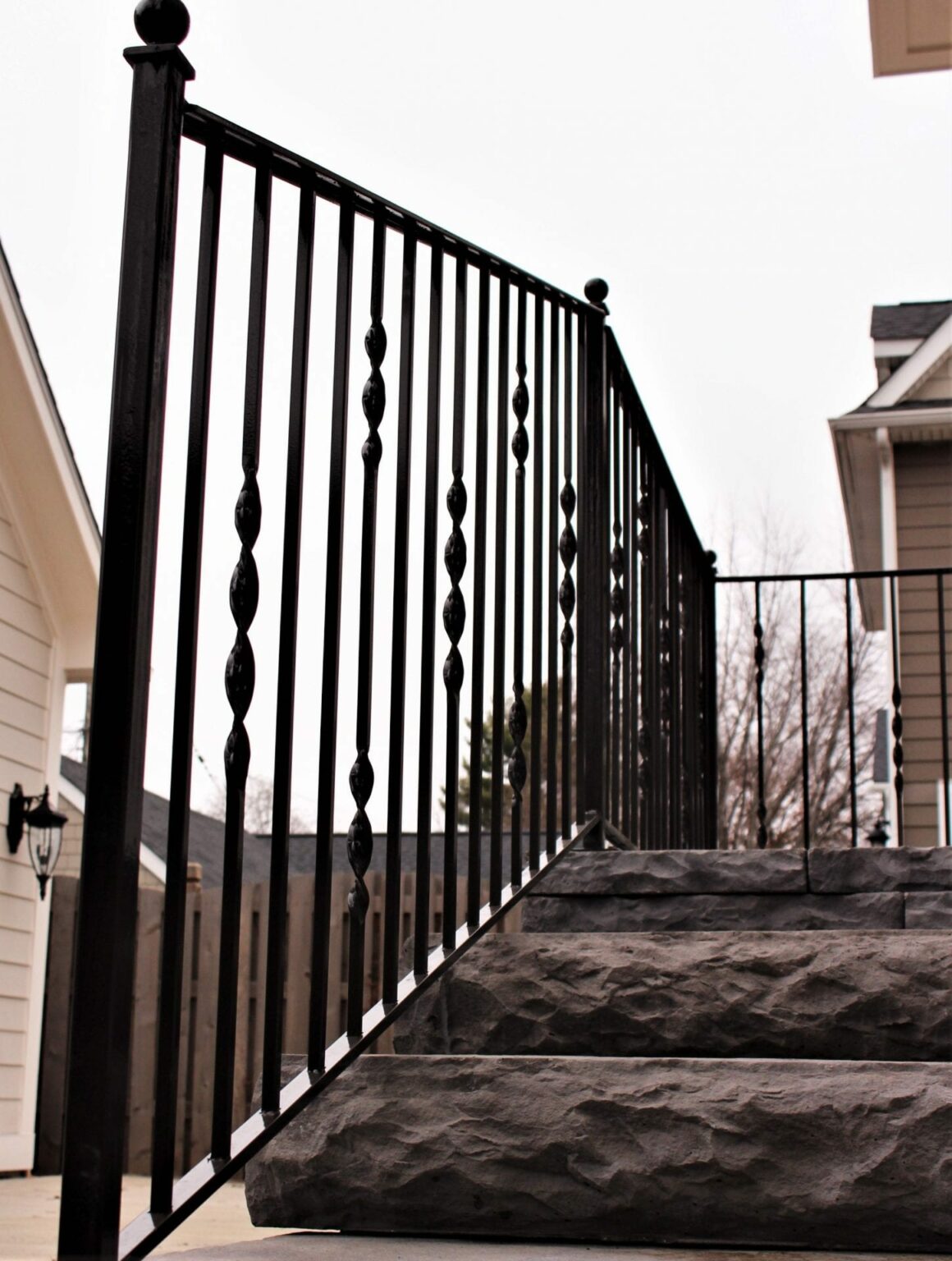 Ribbon Twist Metal Porch Rail - Great Lakes Metal Fabrication