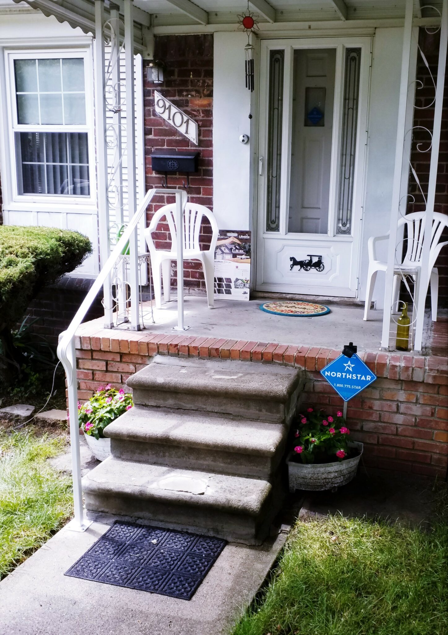 Simple White Metal Handrail - Great Lakes Metal Fabrication