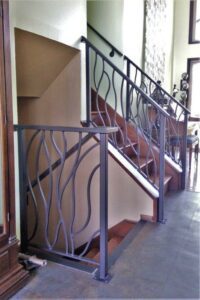 Nouveau Wavy Metal Stair Rail - Great Lakes Metal Fabrication